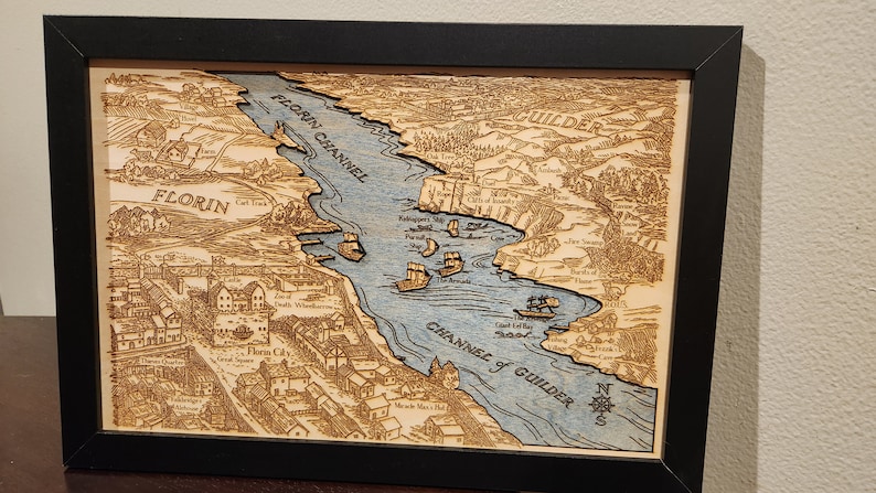 3D Wood Engraved Princess Bride Map - Etsy