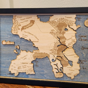 3D Wood Engraved Throne of Glass Map Erilea Map - Etsy