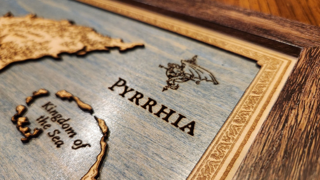 3D Wood Engraved Map of Pyrrhia Wings of Fire Map - Etsy