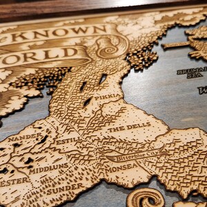3D Wood Engraved Map of the Royal Continent, Graceling Map Torla Map - Etsy