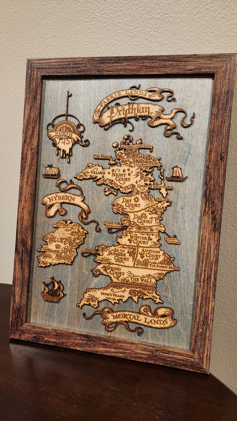 3D Wood Engraved Prythian Map ACOTAR Map - Etsy