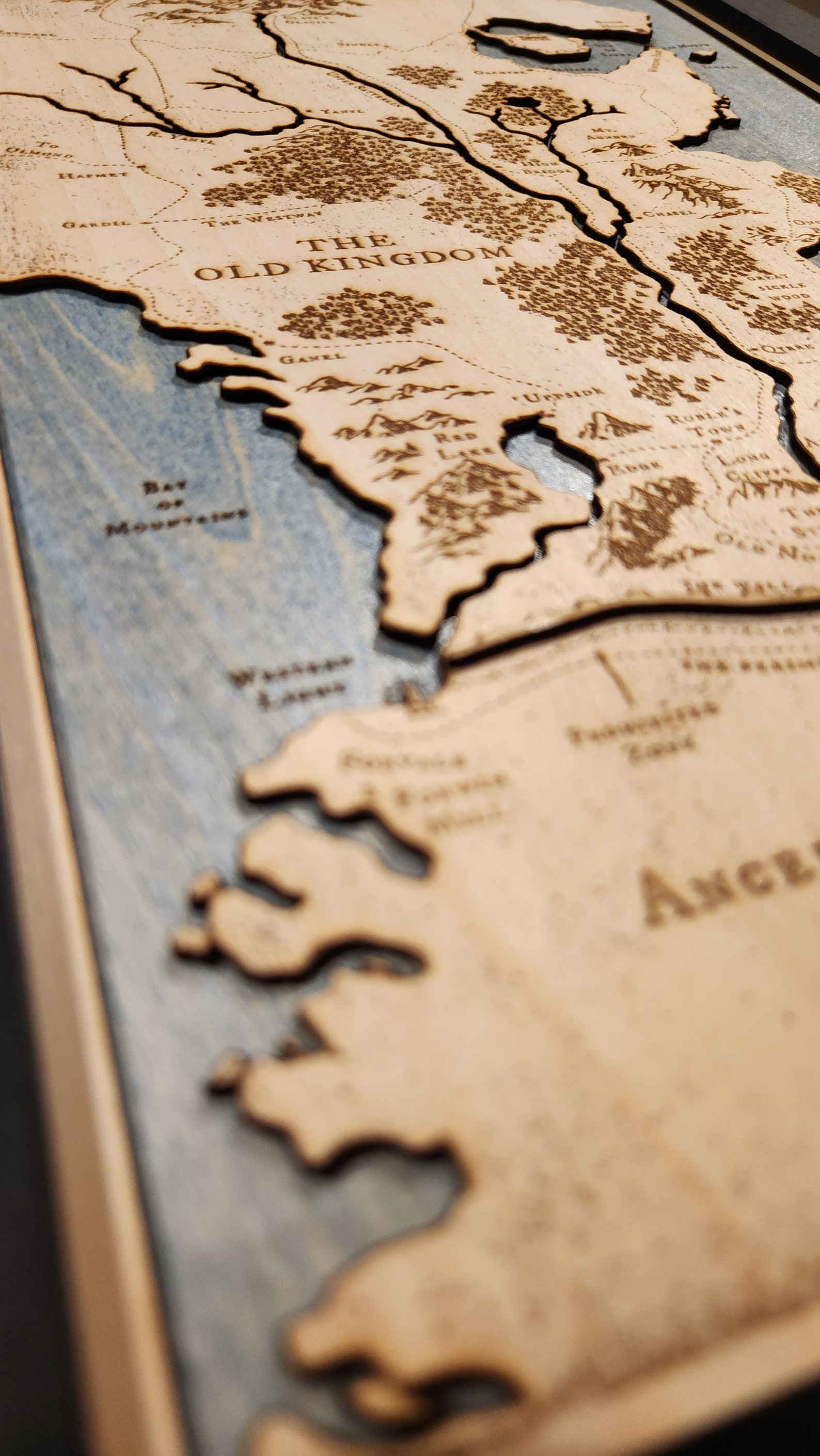3D Wood Engraved Map From the World of Sabriel Map Old Kingdom Map - Etsy