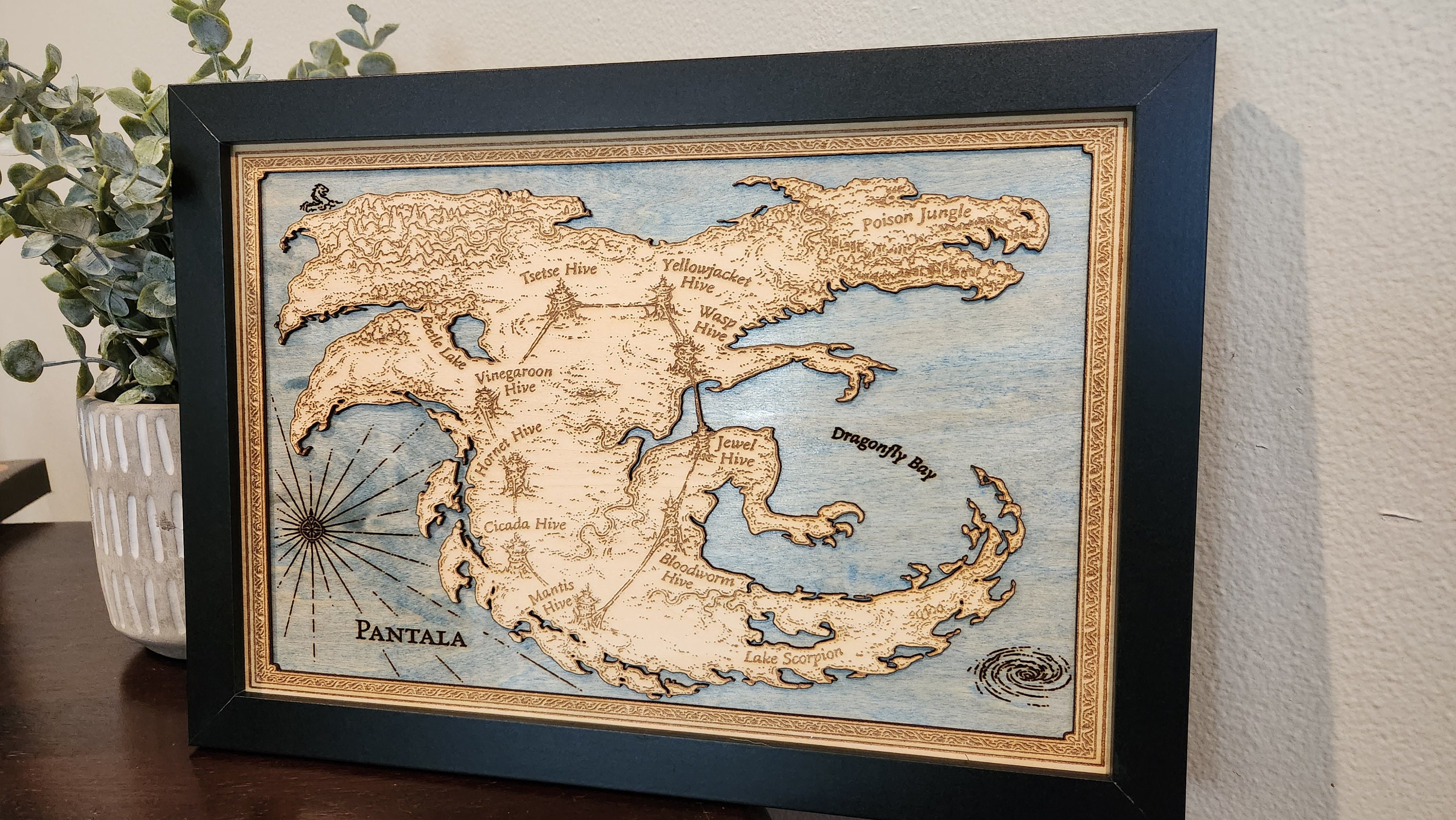 3D Wood Engraved Map of Pantala Wings of Fire Map - Etsy