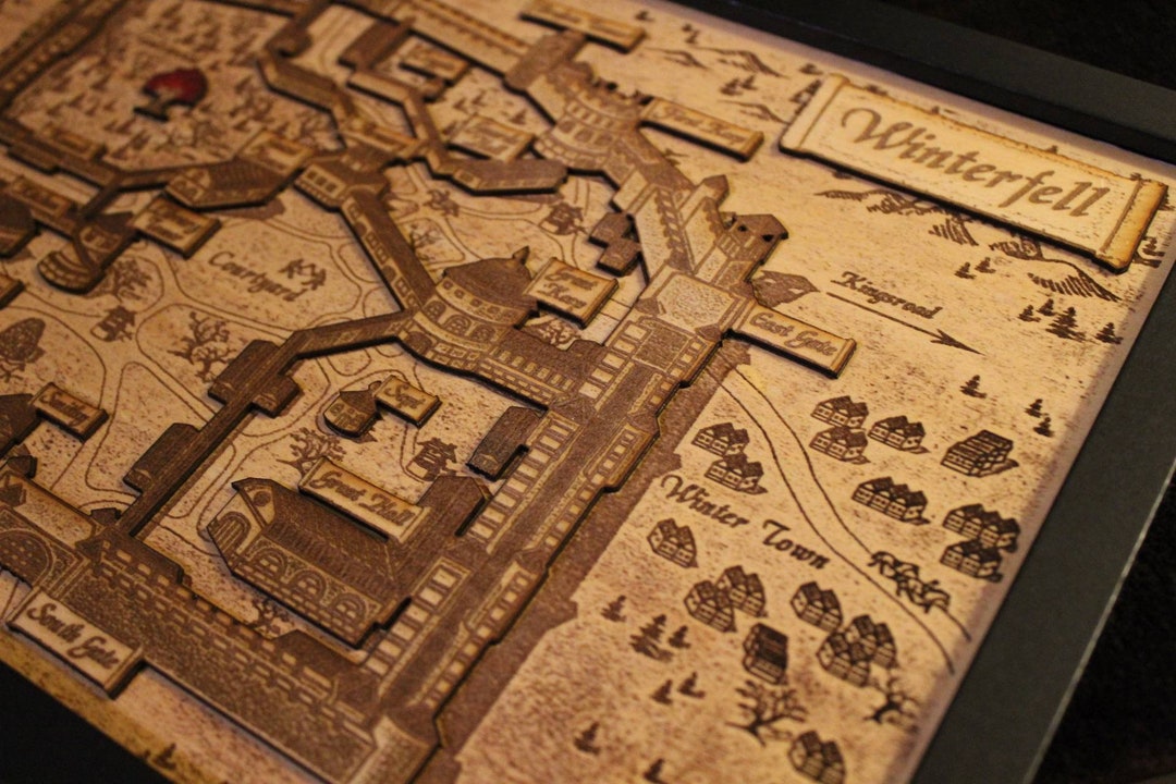 3D Wooden Winterfell Map From Game of Thrones Map Got Map - Etsy