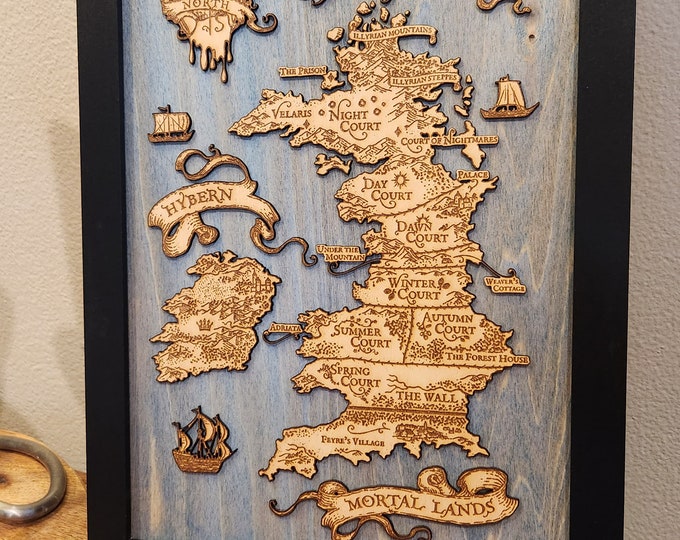 3D Wood Engraved Prythian Map ACOTAR Map - Etsy