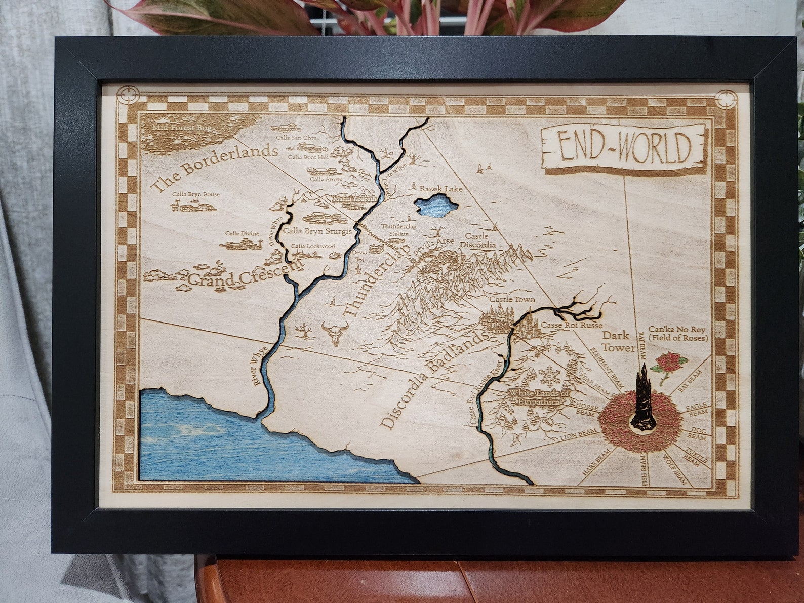 3D Wood Engraved Dark Tower Map End World Map - Etsy