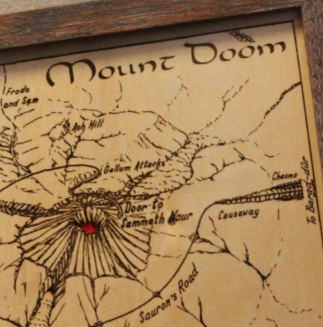 3D Wood Engraved Lotr Map of Mount Doom Map Lord of the Rings Map - Etsy