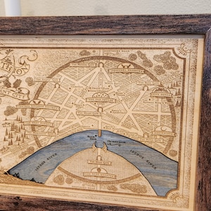 3D Wood Engraved Map of Crescent City Map Lunathion Map - Etsy