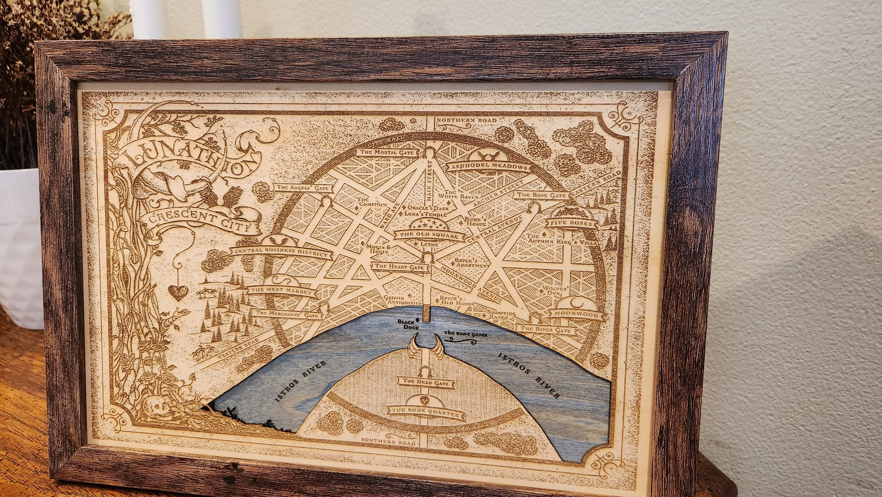 3D Wood Engraved Map of Crescent City Map Lunathion Map - Etsy