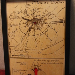 3D Wood Engraved Lotr Map of Mount Doom Map Lord of the Rings Map - Etsy