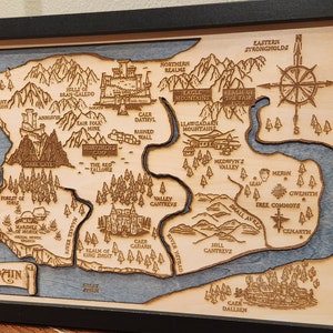 3D Wood Engraved Map of Prydain Chronicles - Etsy