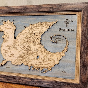 3D Wood Engraved Map of Pyrrhia Wings of Fire Map - Etsy