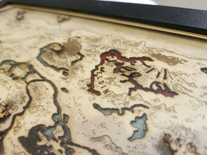 3D Wood Engraved Map of Hyrule Zelda Map Hyrule Map Tears of the ...