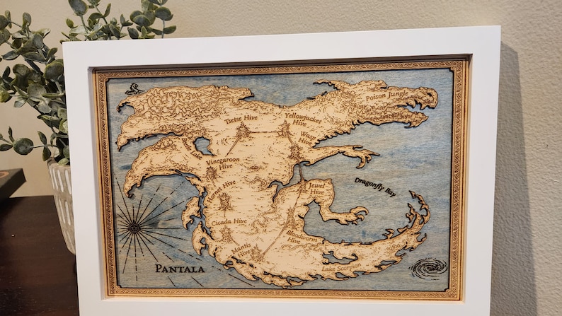 3D Wood Engraved Map of Pantala Wings of Fire Map - Etsy