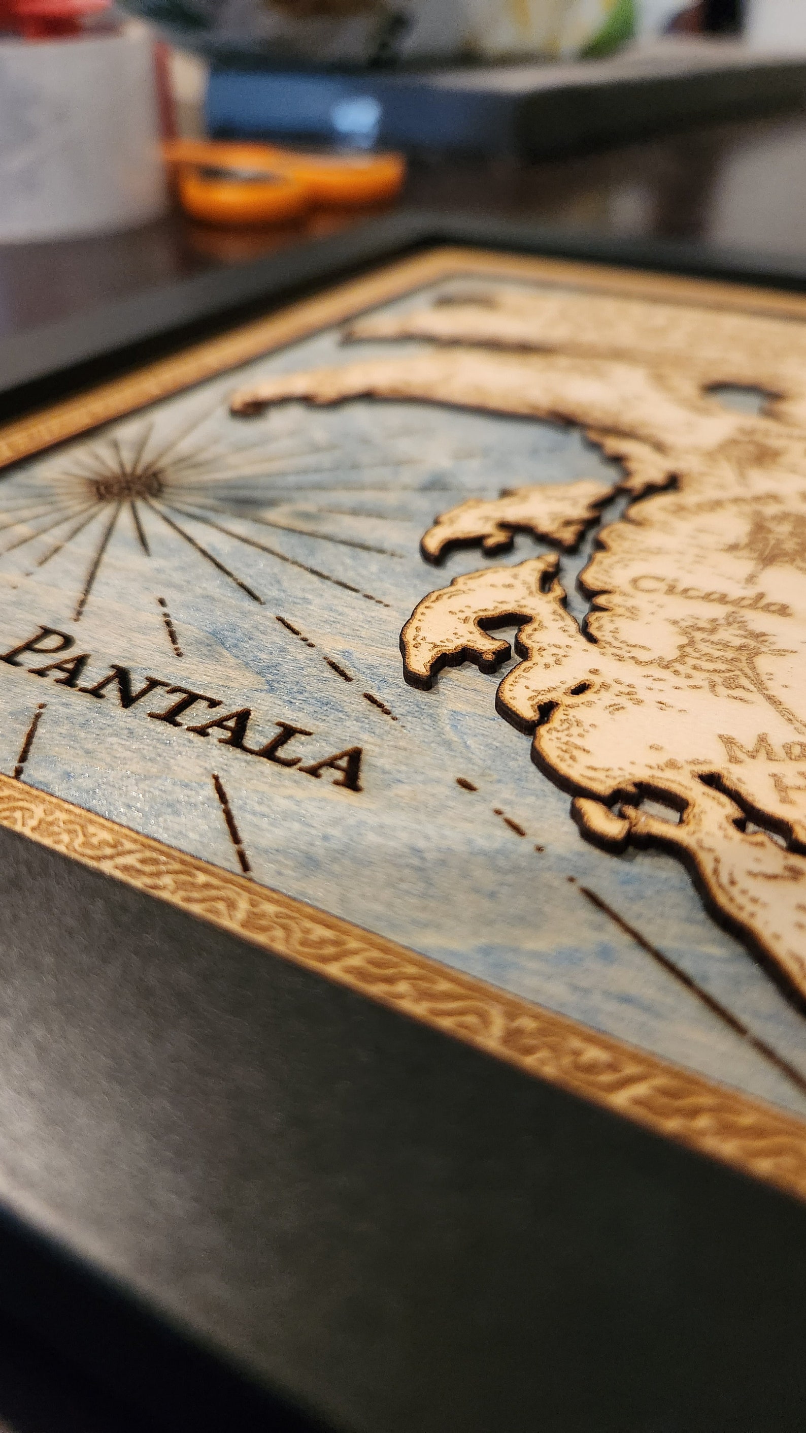 3D Wood Engraved Map of Pantala Wings of Fire Map - Etsy
