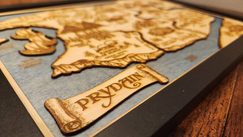 3D Wood Engraved Map of Prydain Chronicles - Etsy