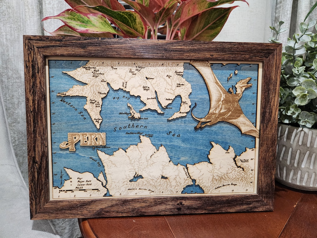 3D Wood Engraved Map of Pern - Etsy