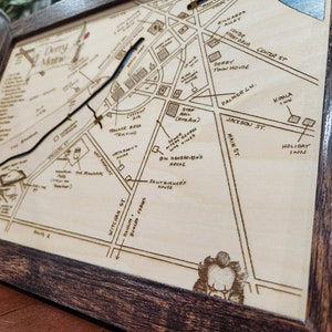 3D Wood Engraved Derry Map IT Map Derry Maine Map - Etsy