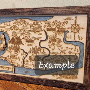 3D Wood Engraved Map of the World From the Kingkiller Chronicles Map - Etsy