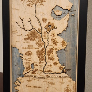 3D Wood Engraved Map From the World of Sabriel Map Old Kingdom Map - Etsy