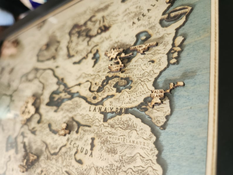 3D Wood Engraved Map of Hyrule Zelda Map Hyrule Map Tears of the ...