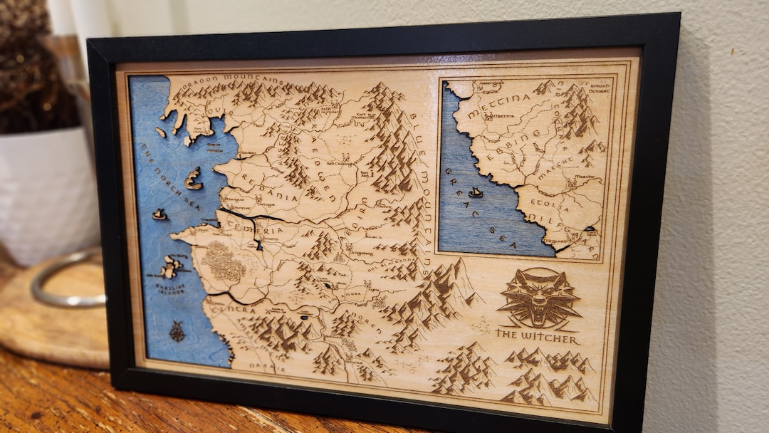 3D Wood Engraved the Witcher Map - Etsy