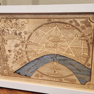 3D Wood Engraved Map of Crescent City Map Lunathion Map - Etsy