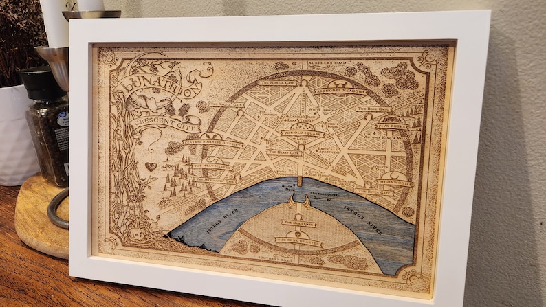 3D Wood Engraved Map of Crescent City Map Lunathion Map - Etsy
