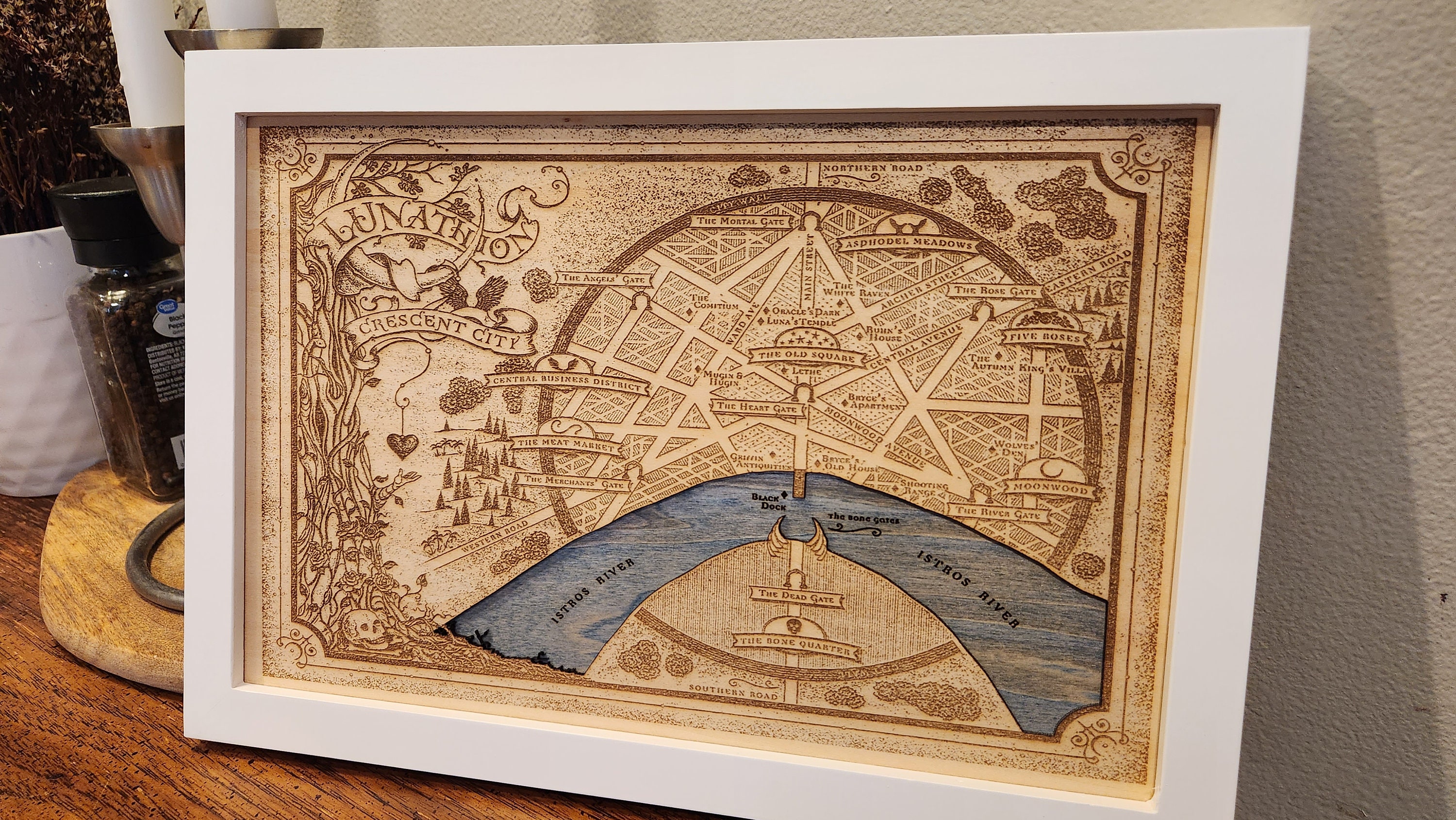 3D Wood Engraved Map of Crescent City Map Lunathion Map - Etsy