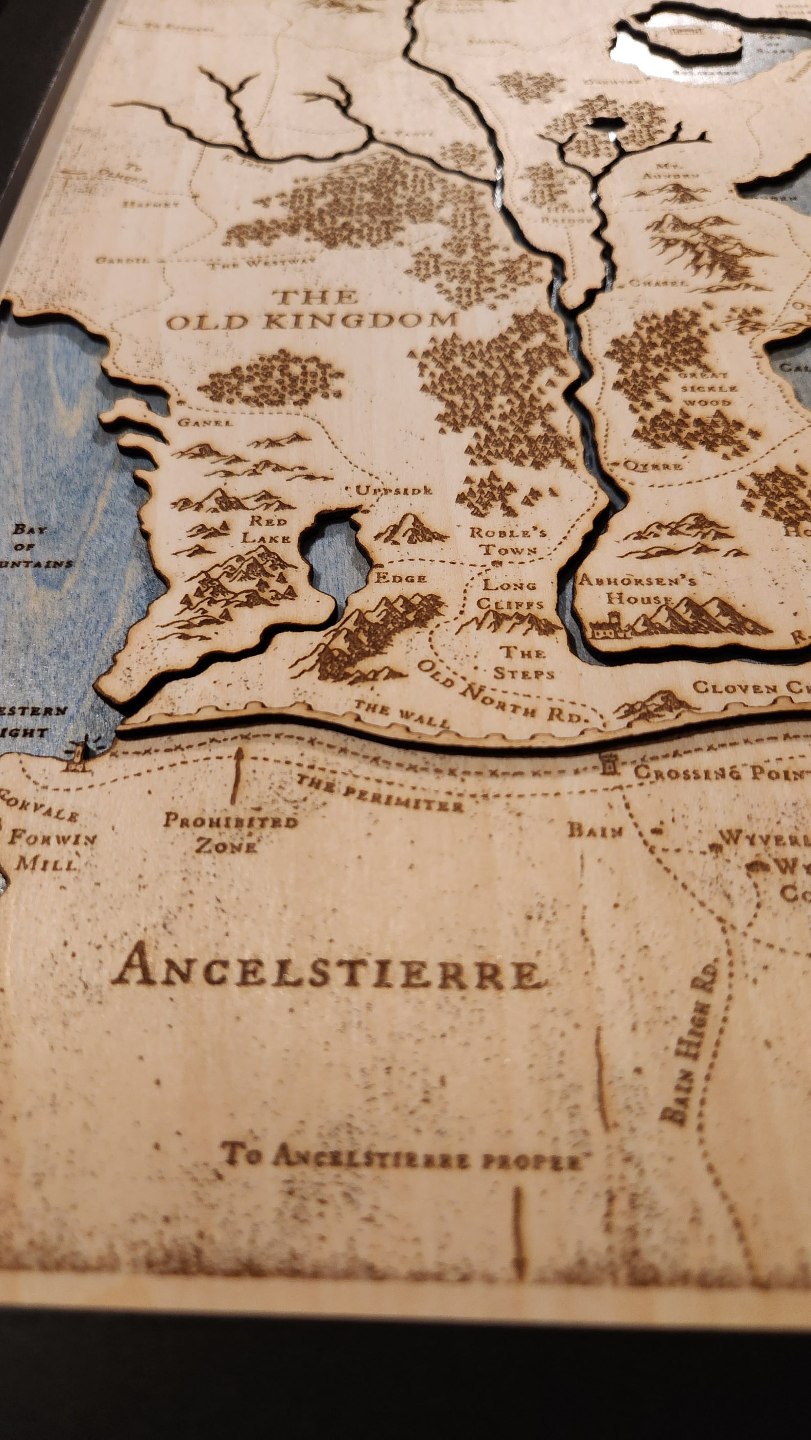 3D Wood Engraved Map From the World of Sabriel Map Old Kingdom Map - Etsy