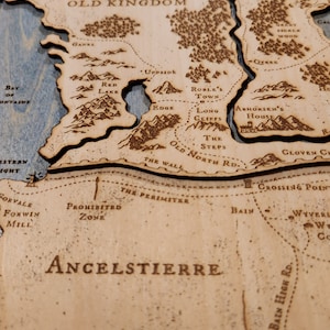 3D Wood Engraved Map From the World of Sabriel Map Old Kingdom Map - Etsy