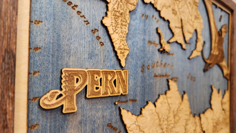 3D Wood Engraved Map of Pern - Etsy