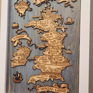 3D Wood Engraved Prythian Map ACOTAR Map - Etsy