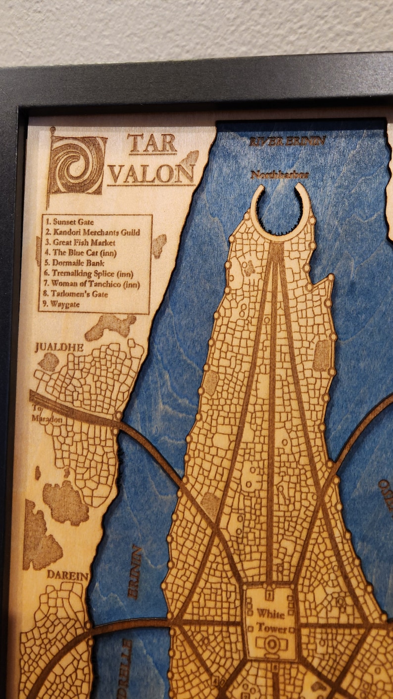 3D Wooden Tar Valon Map From Wheel of Time Map - Etsy