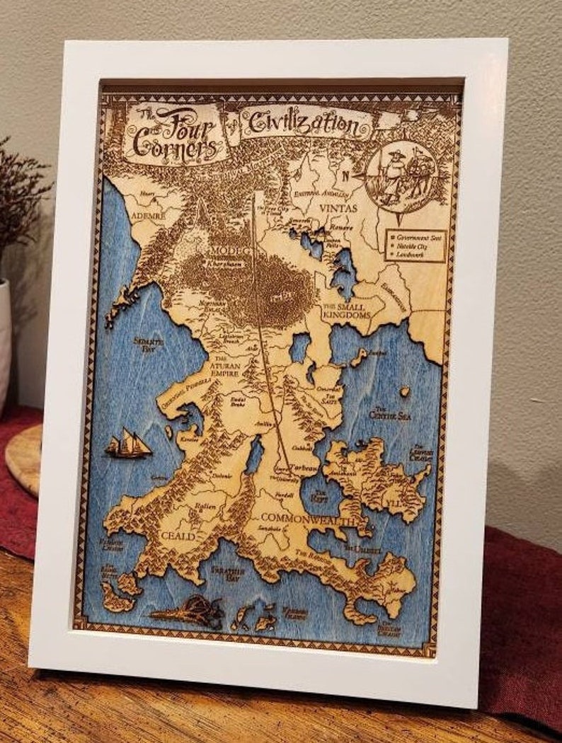 3D Wood Engraved Map of the World From the Kingkiller Chronicles Map - Etsy