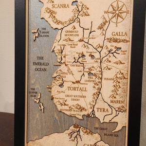 3D Wood Engraved Tortall Map, Song of the Lioness Map - Etsy