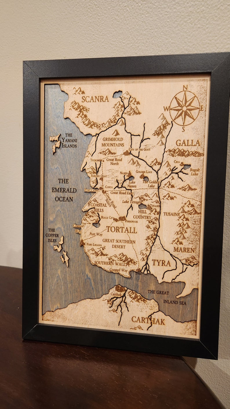 3D Wood Engraved Tortall Map, Song of the Lioness Map - Etsy