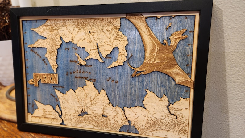 3D Wood Engraved Map of Pern - Etsy