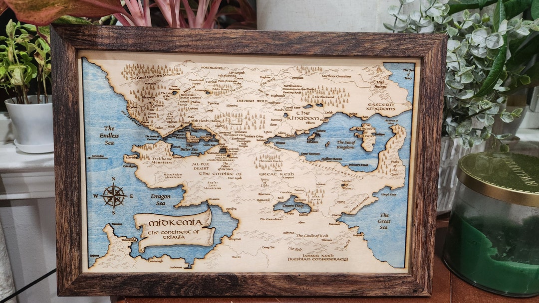 3D Wood Engraved Midkemia Map Riftwar Cycle Map - Etsy