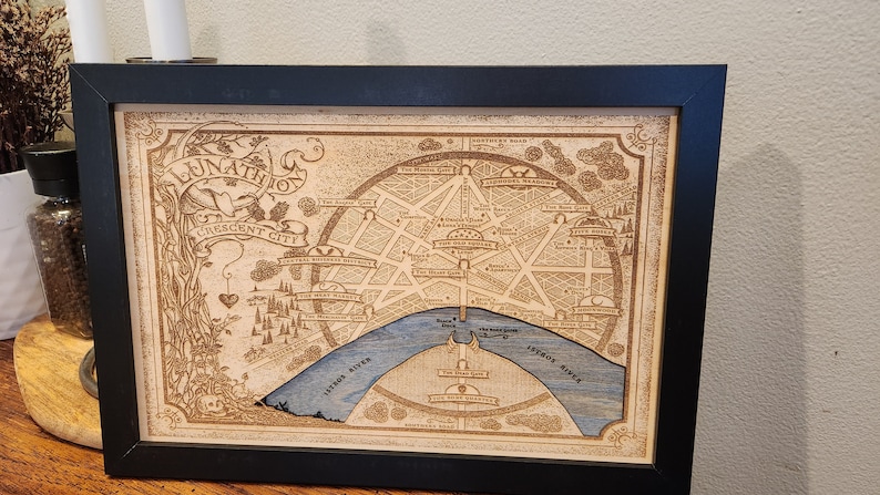 3D Wood Engraved Map of Crescent City Map Lunathion Map - Etsy