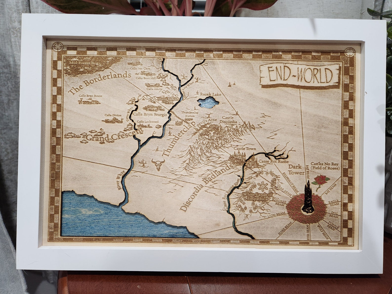 3D Wood Engraved Dark Tower Map End World Map - Etsy