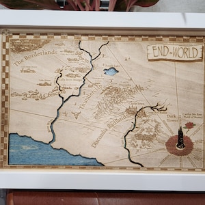 3D Wood Engraved Dark Tower Map End World Map - Etsy