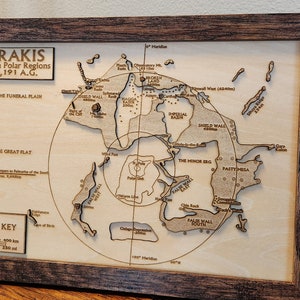3D Wood Engraved Map of Arrakis Dune Map - Etsy