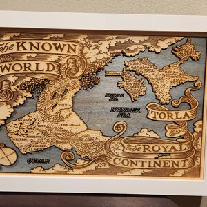 3D Wood Engraved Map of the Royal Continent, Graceling Map Torla Map - Etsy