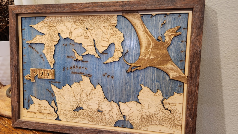 3D Wood Engraved Map of Pern - Etsy