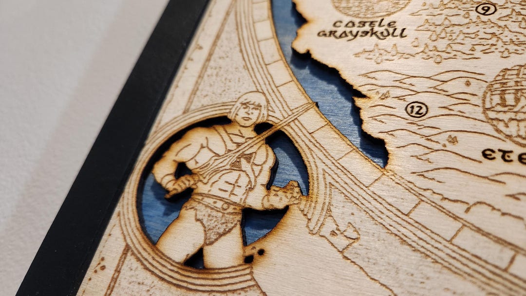 3D Wood Engraved Map of Eternia Map He-man Map - Etsy