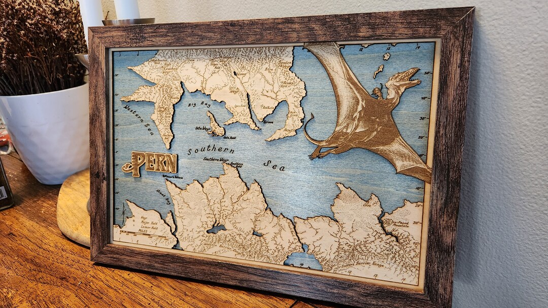 3D Wood Engraved Map of Pern - Etsy