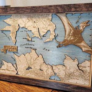 3D Wood Engraved Map of Pern - Etsy