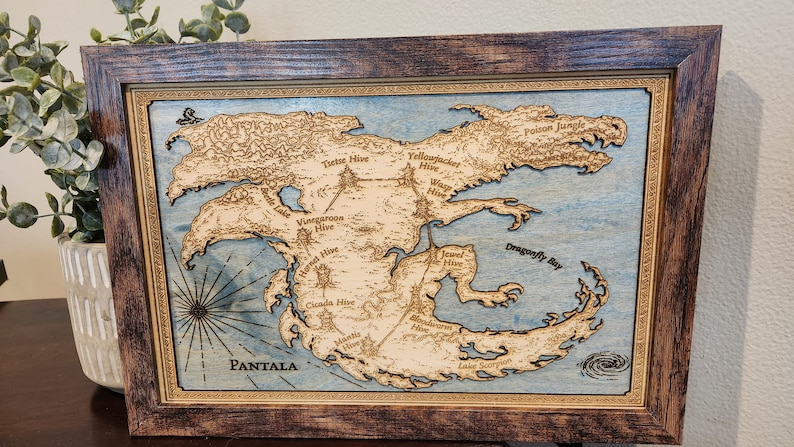 3D Wood Engraved Map of Pantala Wings of Fire Map - Etsy