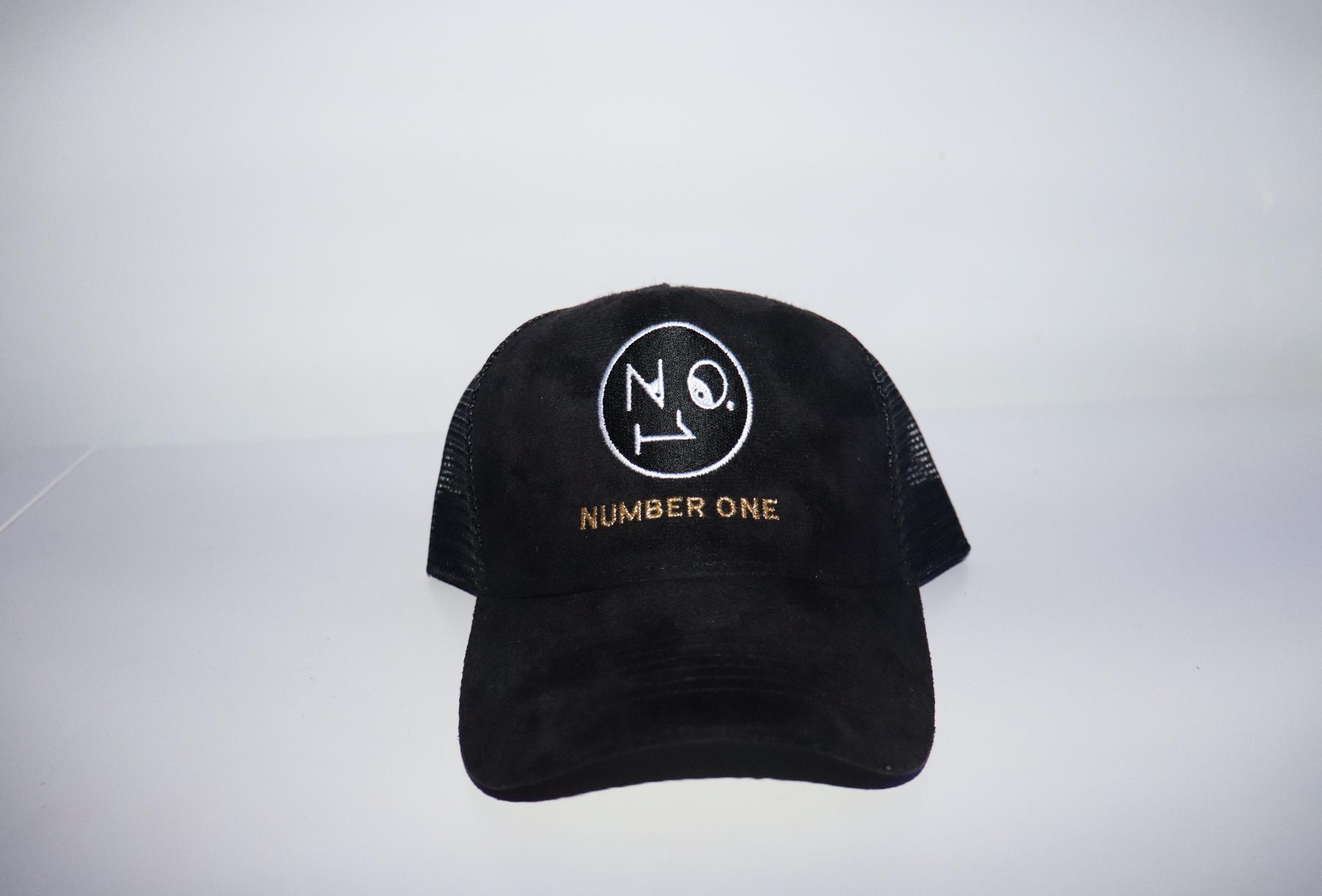 Number One Black Suede Trucker Cap, Metallic Gold Embroidery No.1 - Etsy